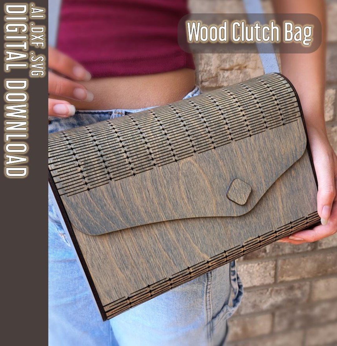 Wood Clutch Bag, AI, DXF, SVG, Laser Cut File, Cnc Vector Template ...