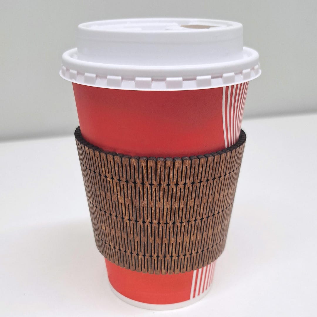 Wood Cup Holder Sleeve, Birch Wood, Walnut Stain, Natural Finish - Etsy