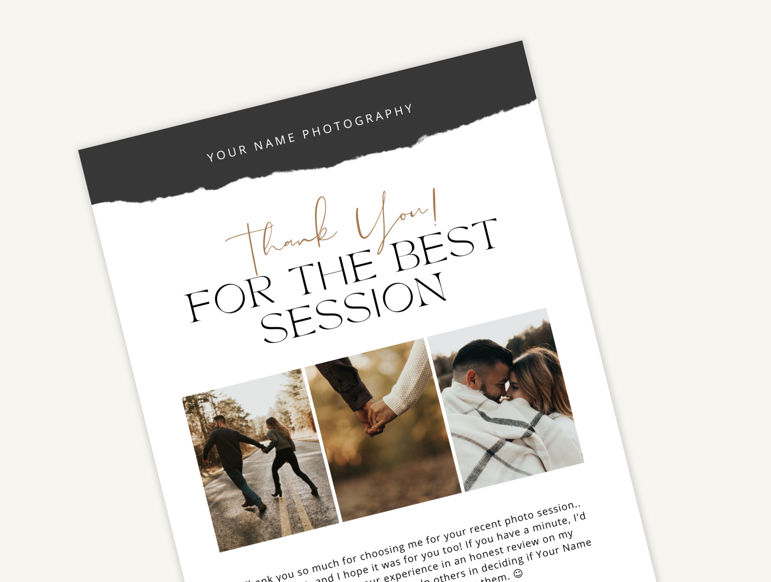 Thank You Email Newsletter Template for Photographers (canva Editable ...