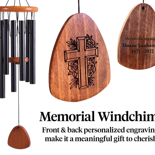 Engraved Wind Chimes Cross - Etsy