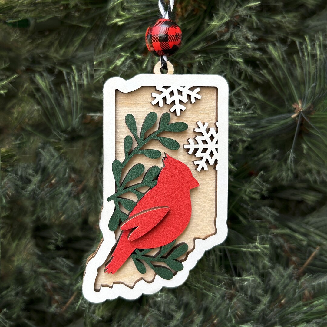 Indiana Cardinal Ornament // 2026 Christmas Ornament // Laser Cut ...