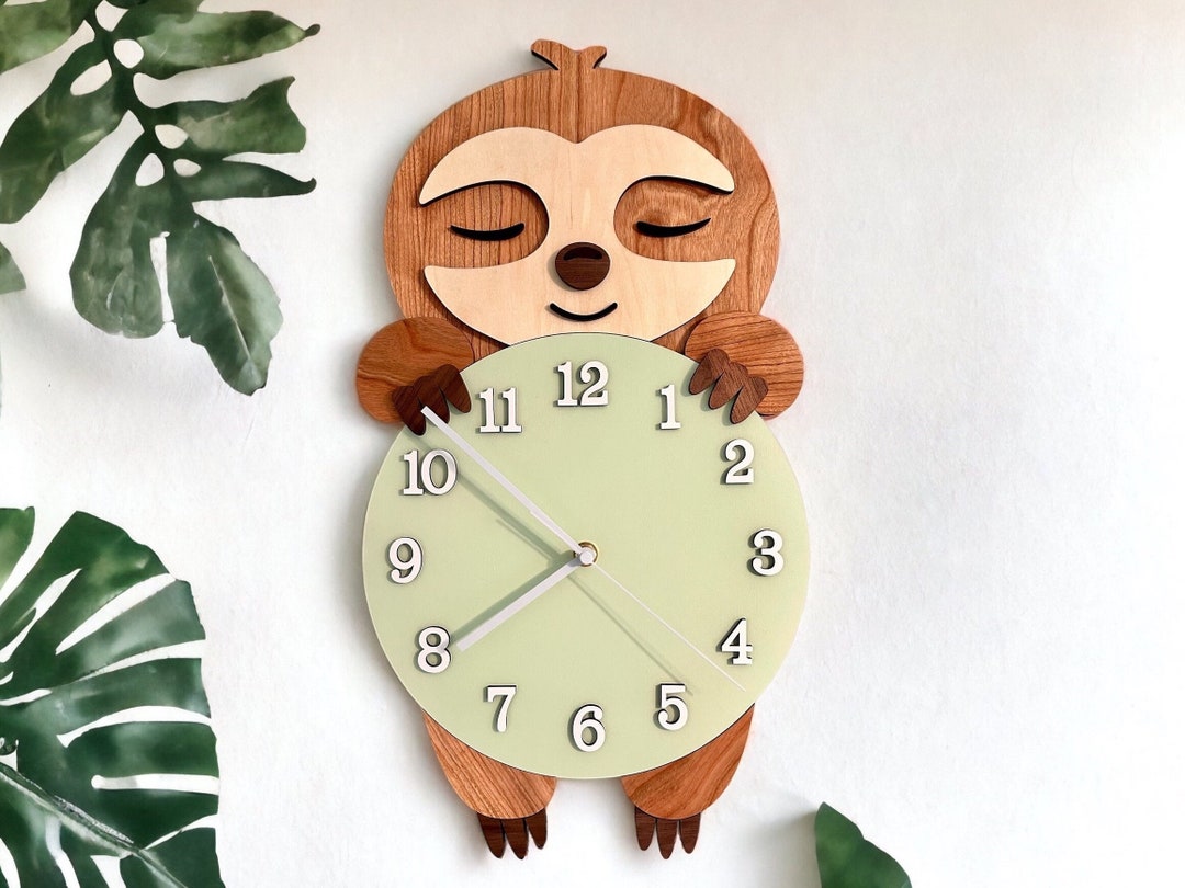Sloth Clock // Sloth Decor // Jungle Nursery Decor, Rainforest Nursery ...