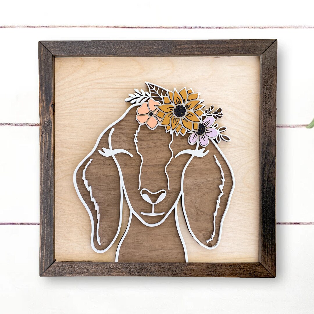 Goat Art // Cottagecore Farmhouse Decor // Farm Animal Nursery Decor - Etsy