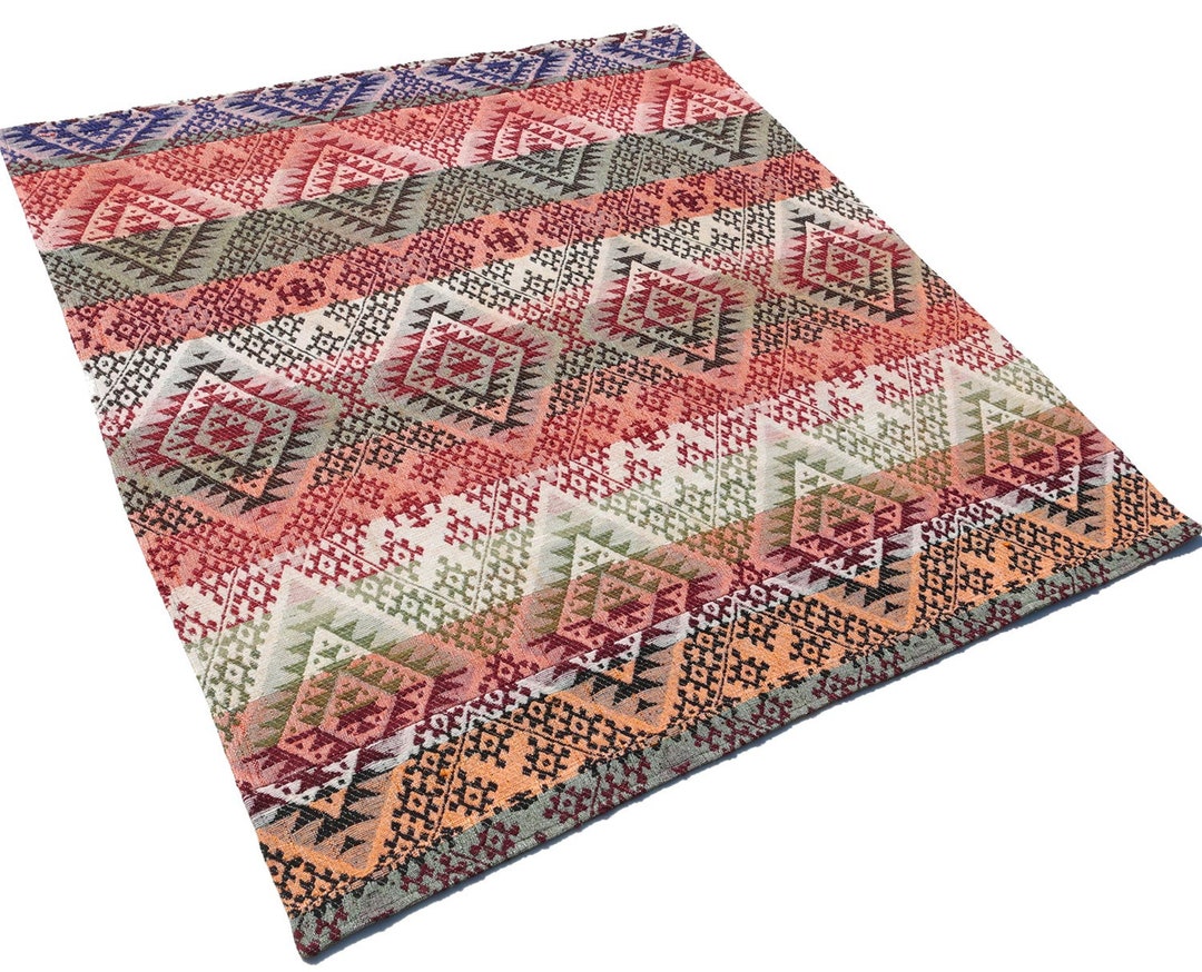 Retro 70s Rug, 70s Boho Rug, 1970s Style Rug, Checkered Area Rug - Etsy