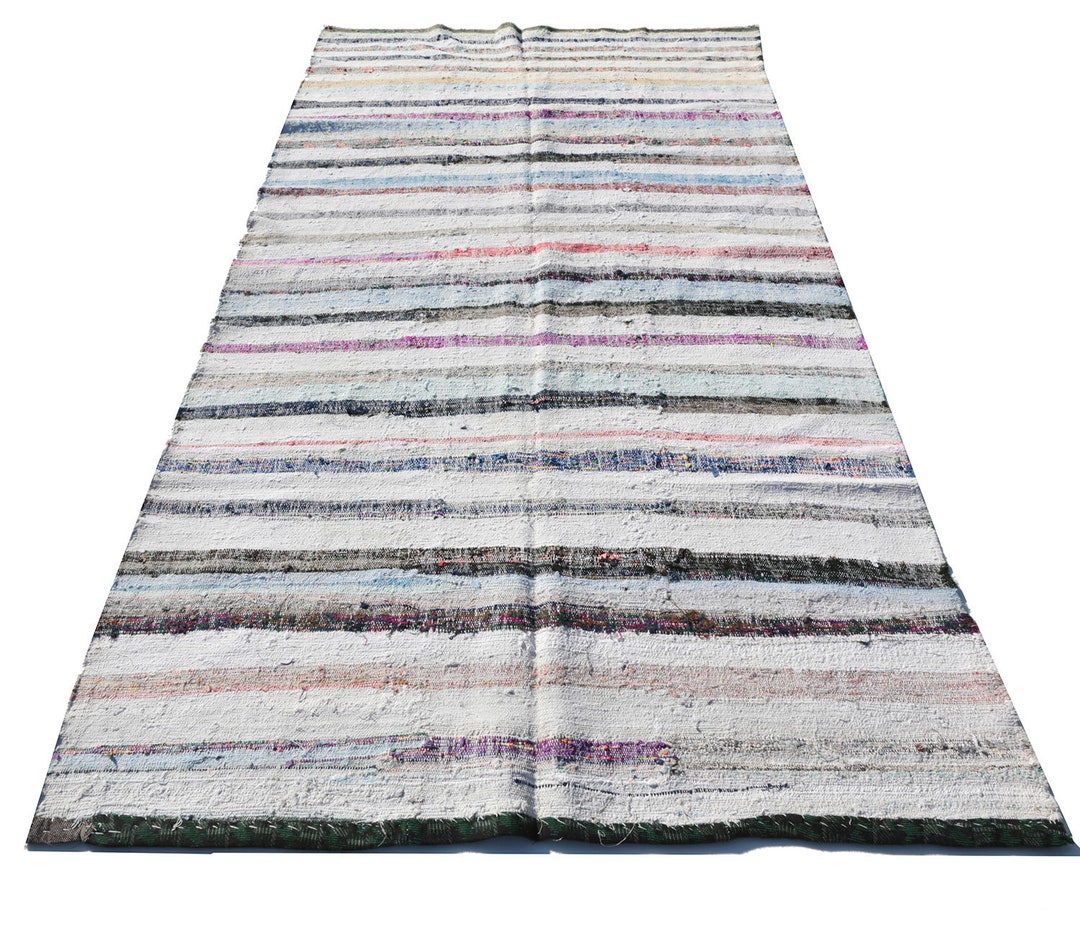 Pastel Colors COTTON Rag Rug Runner Kilim - Etsy