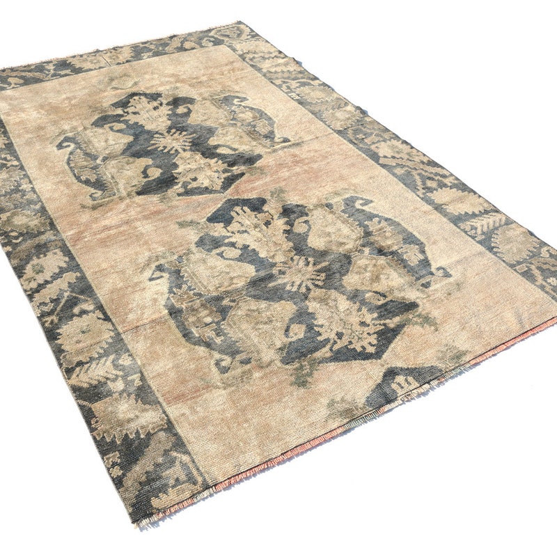 Blue Pink Turkish Rug - Etsy