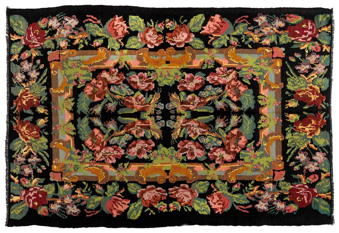 Botanical Decorative Carpet Ornate Botanical Rug - Etsy