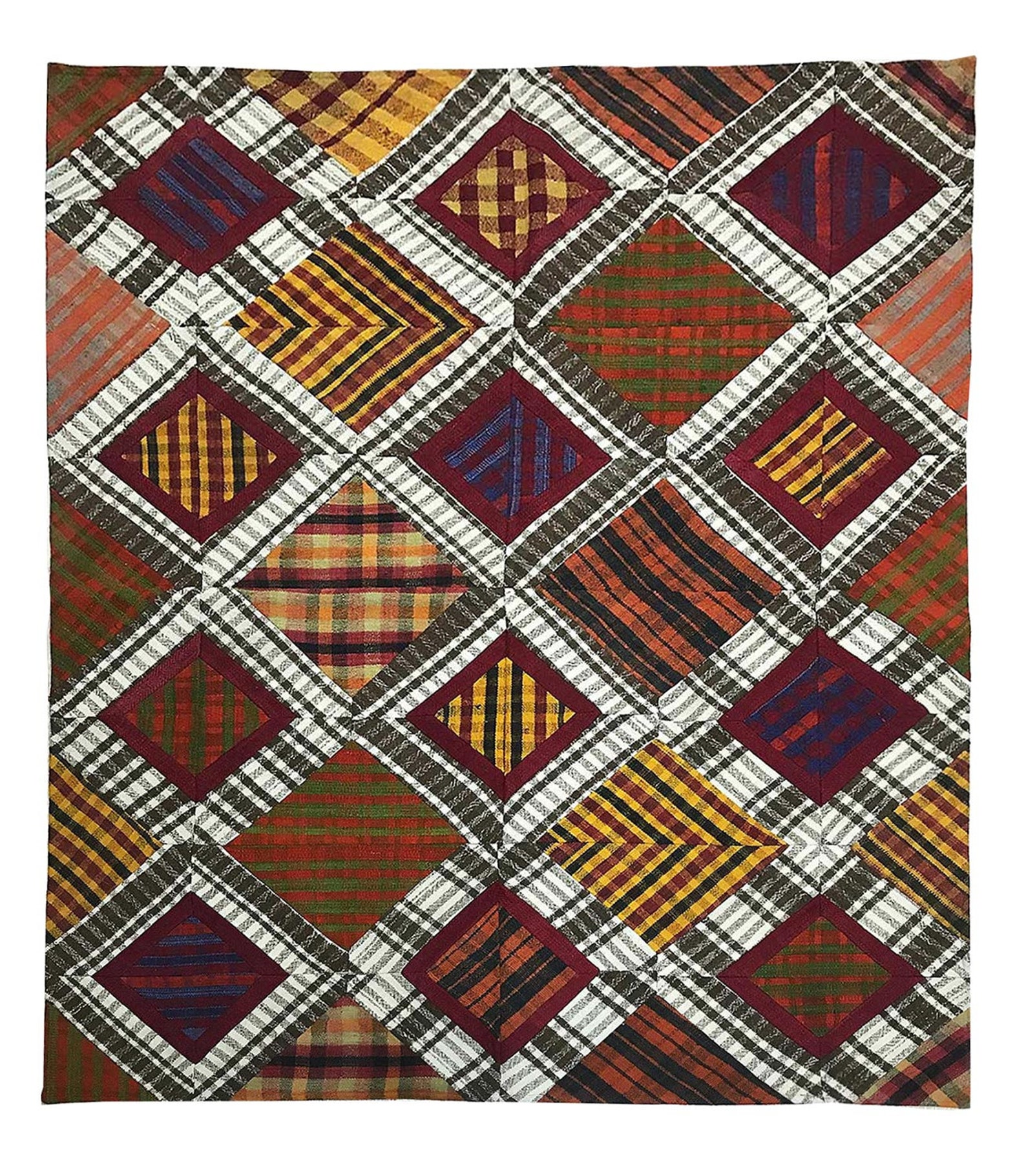 Square Piece Striped Patchwork Runner Rug - Etsy