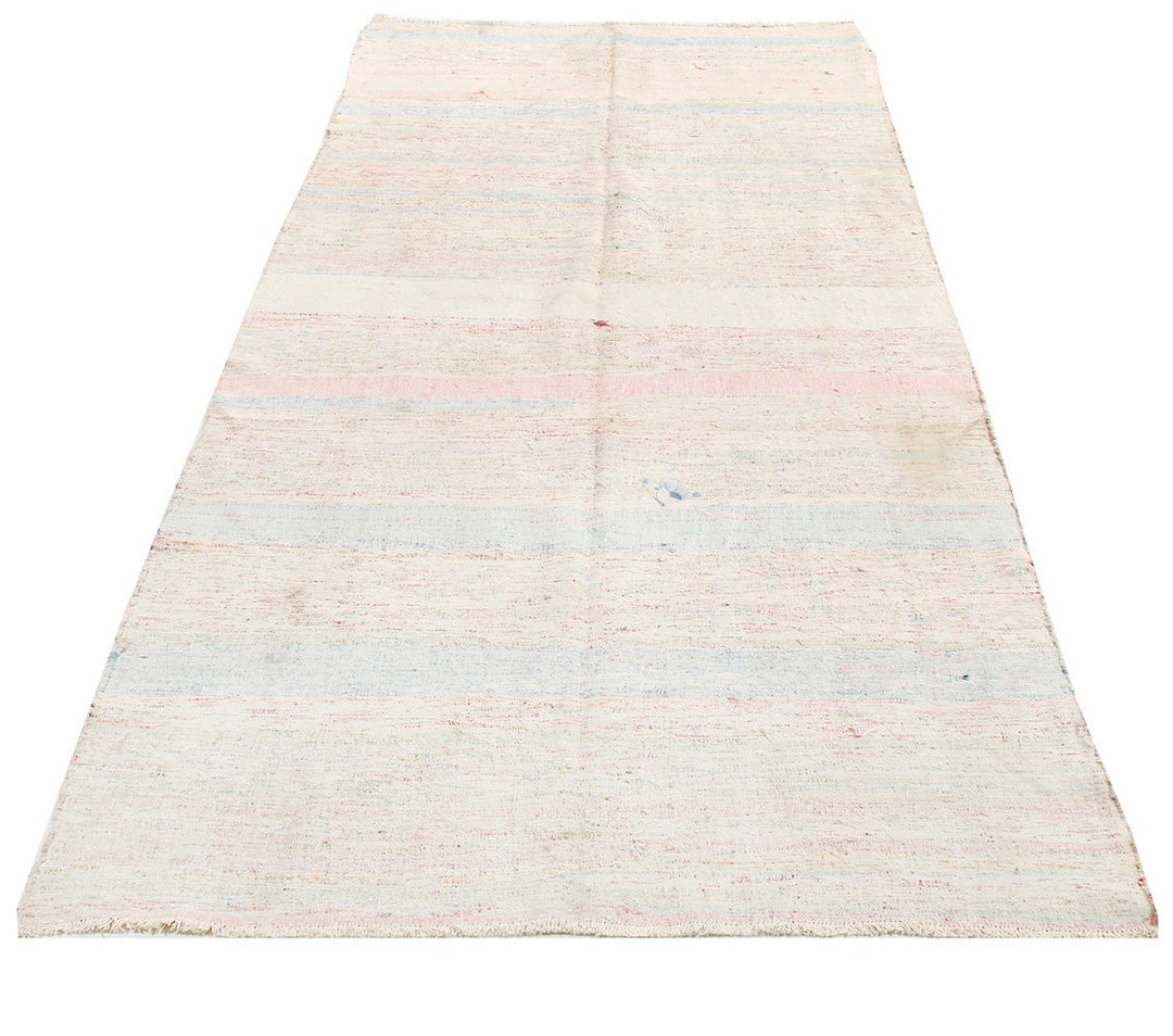 4.6x9.5 Feet, Vintage Striped Rag Rug, Handwoven Pastel Color Runner - Etsy