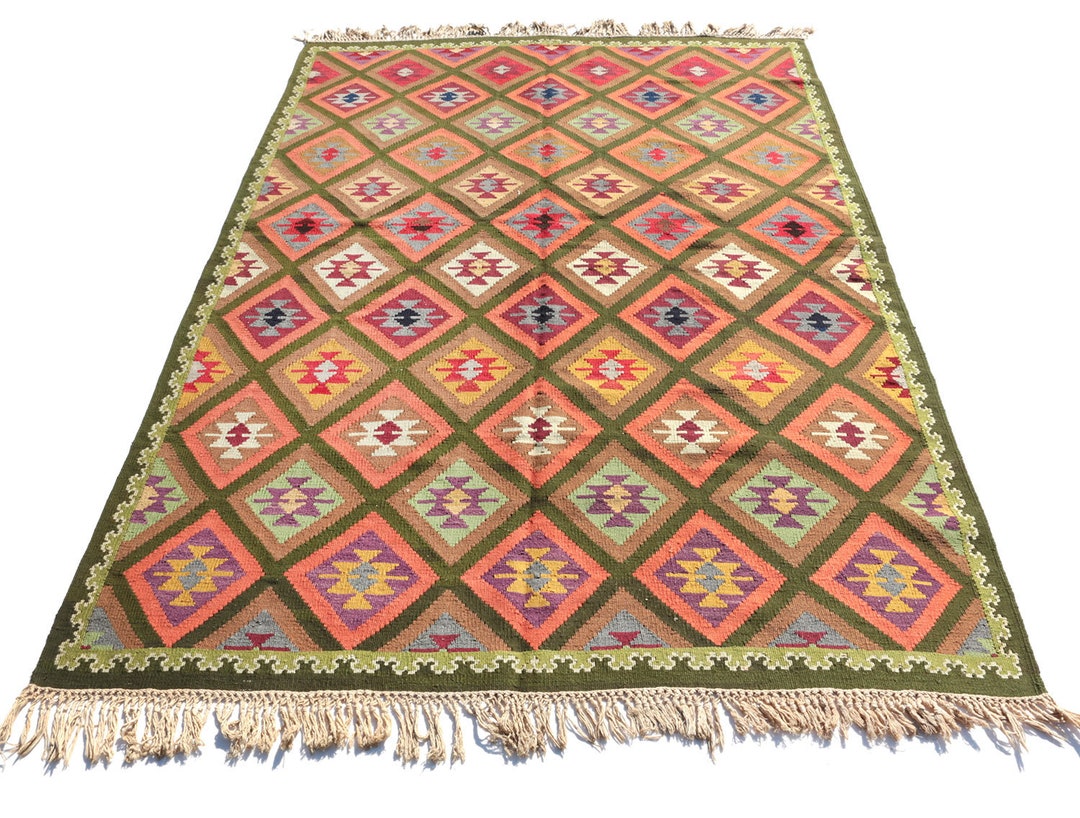 Checkered Pattern Rug Geometric Rug Nostalgic Rug Retro Rug - Etsy