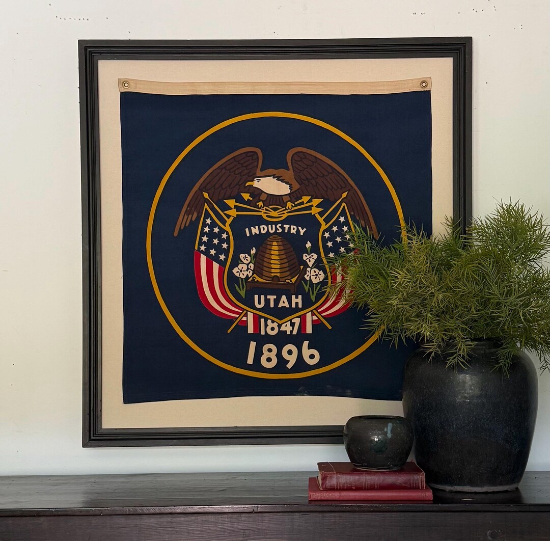 Framed Vintage Utah State Banner - Etsy