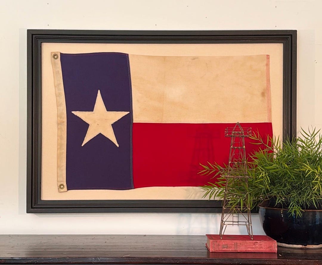 Framed Vintage Texas Flag - Etsy