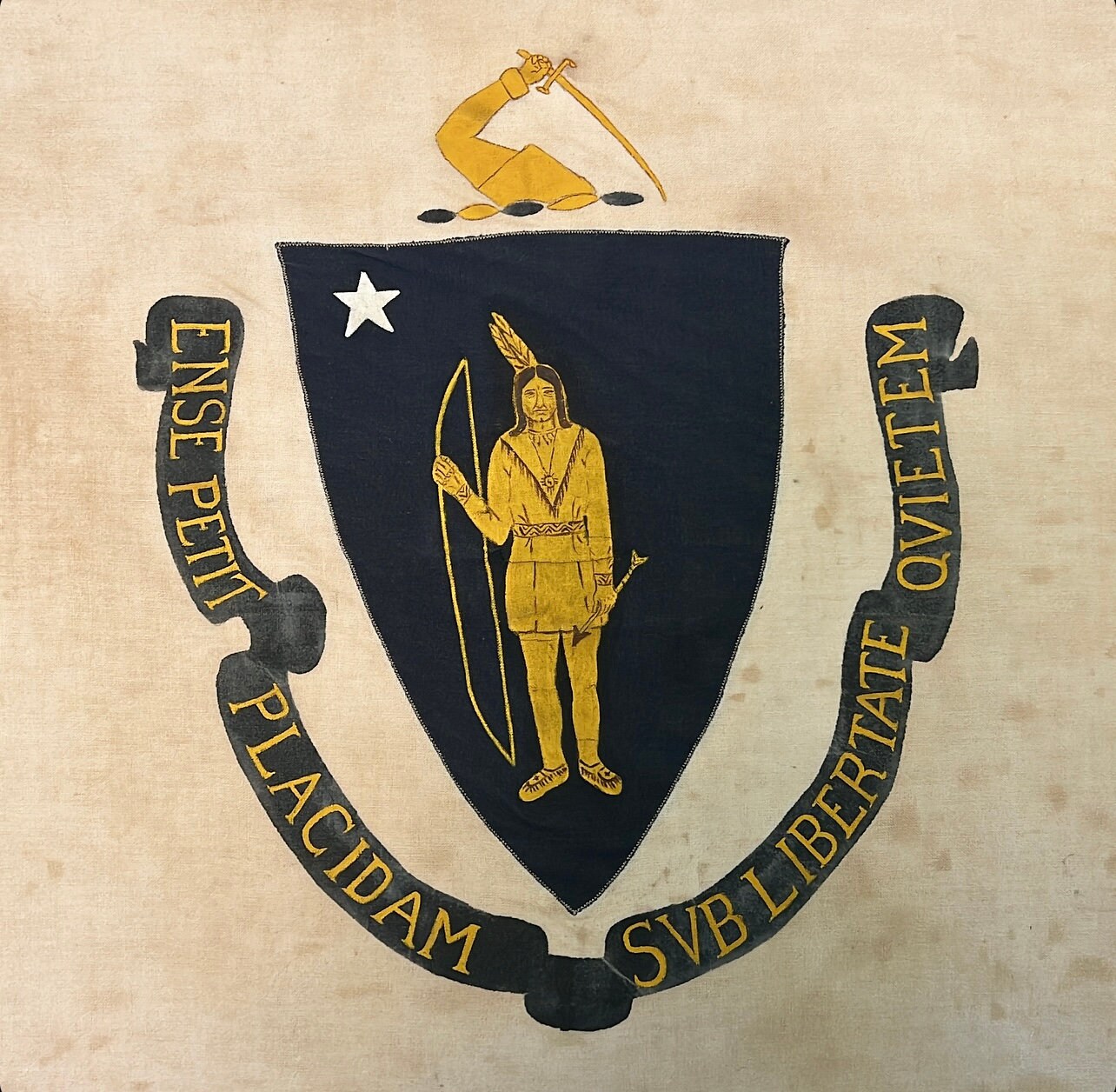 Framed Antique Massachusetts Flag - Etsy