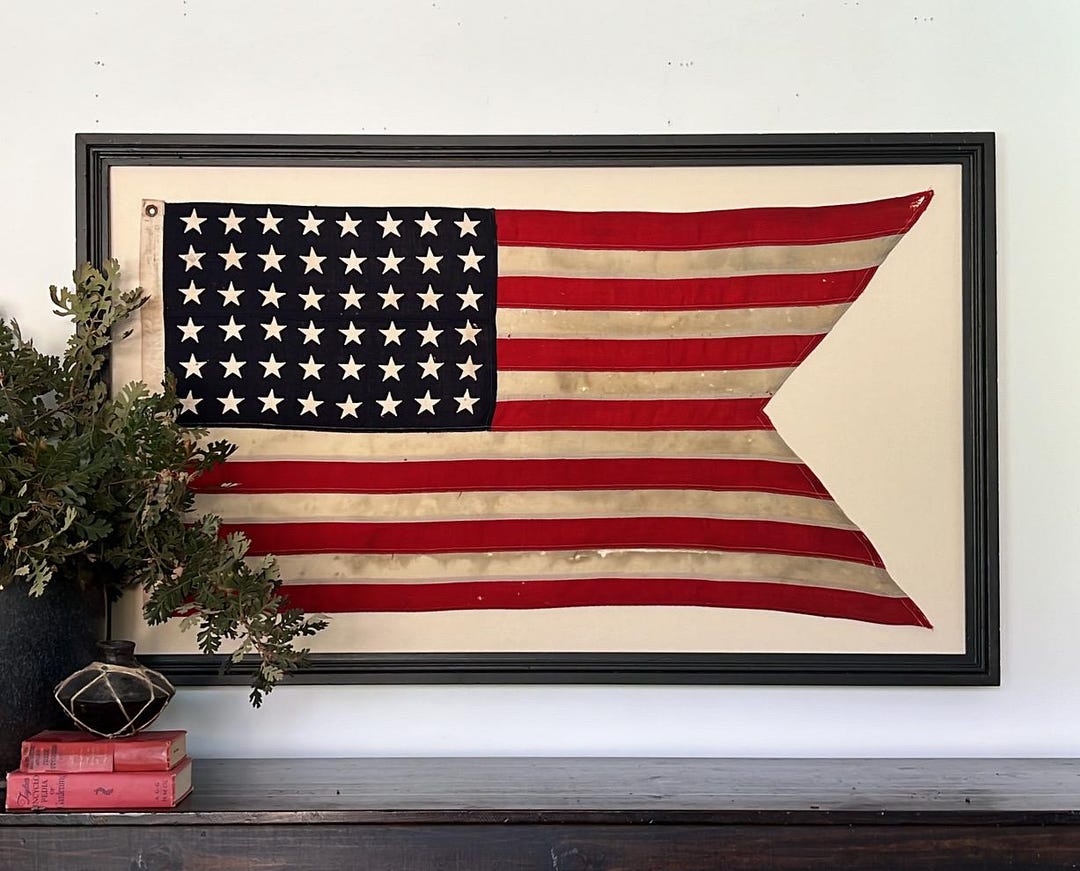 Framed Vintage 48 Star Swallowtail Flag - Etsy