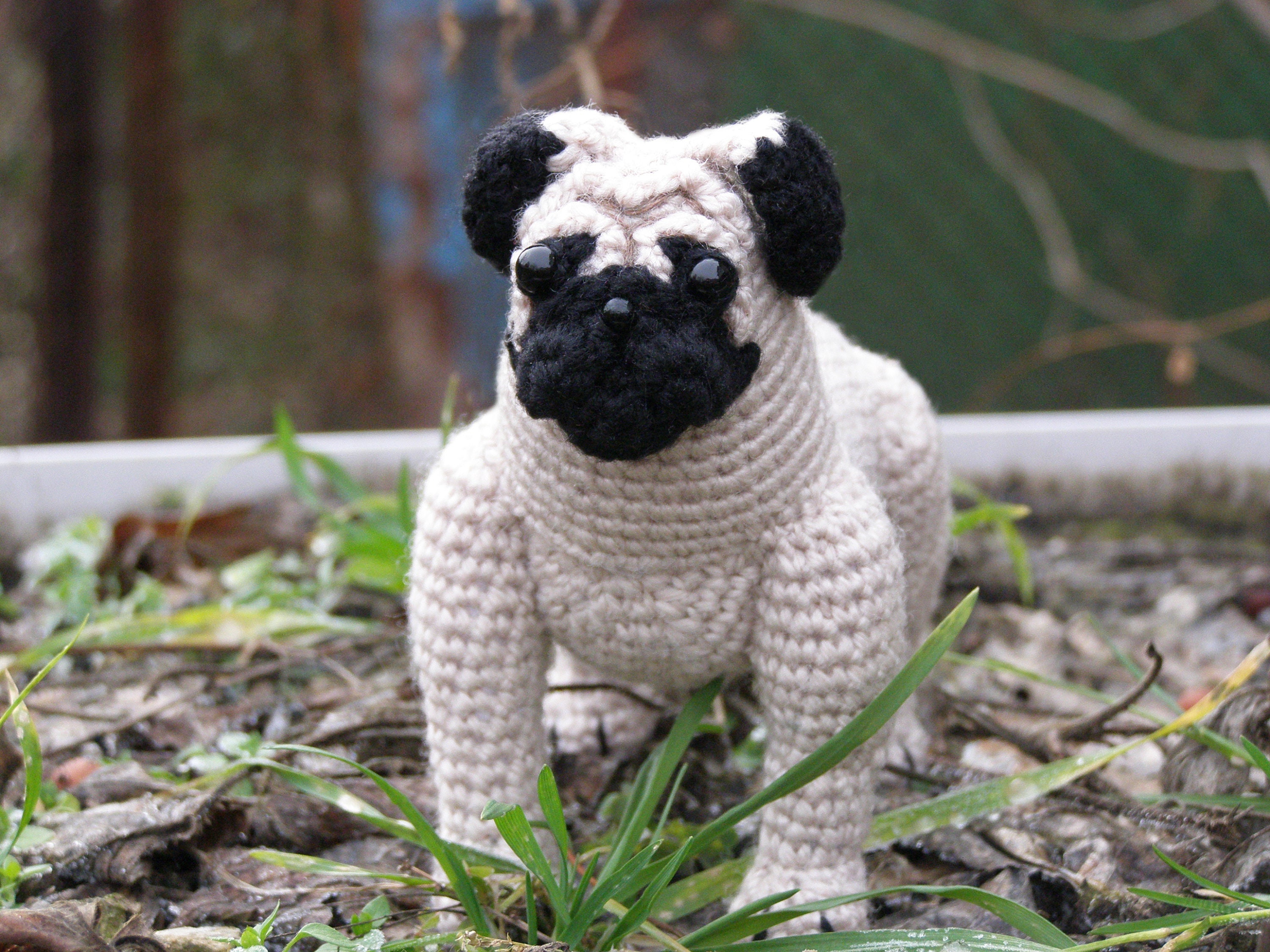 Puggie dog crochet pug toy perfect present pet pug cute toy | Etsy