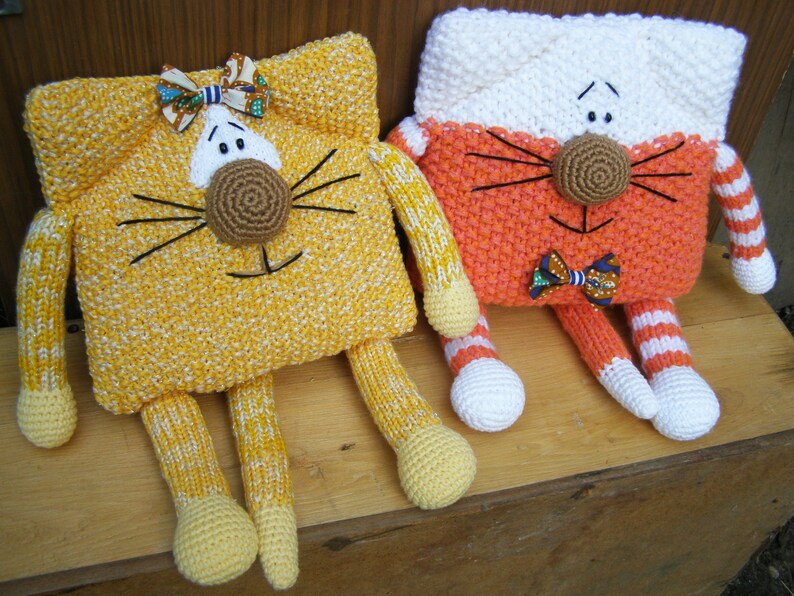 Cat Pillow Knitted Interior Decorative Pillow Knitted | Etsy