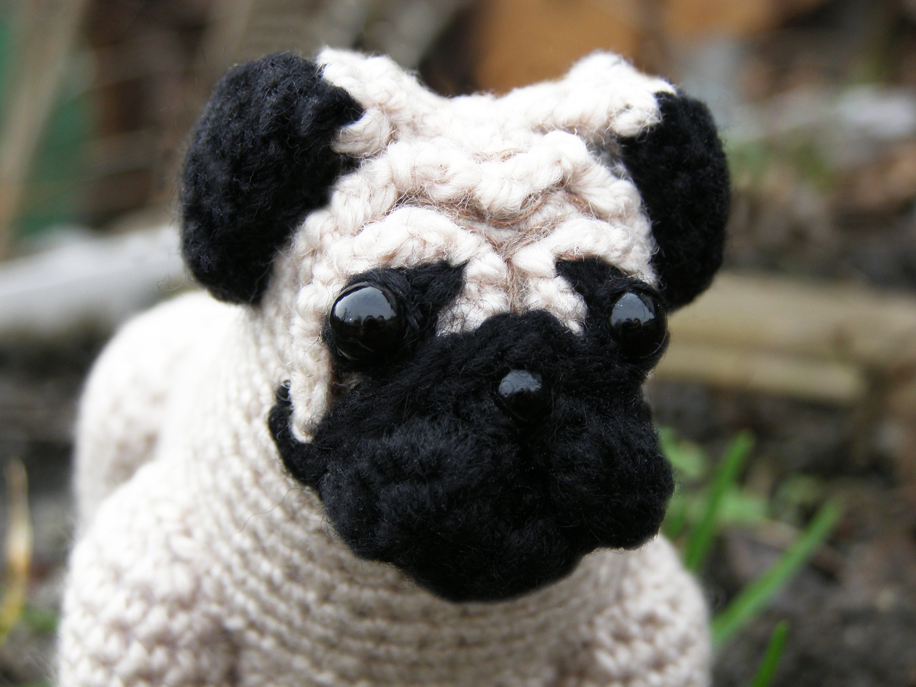 Puggie dog crochet pug toy perfect present pet pug cute toy | Etsy