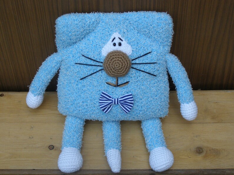 Cat Pillow Knitted Interior Decorative Pillow Knitted | Etsy