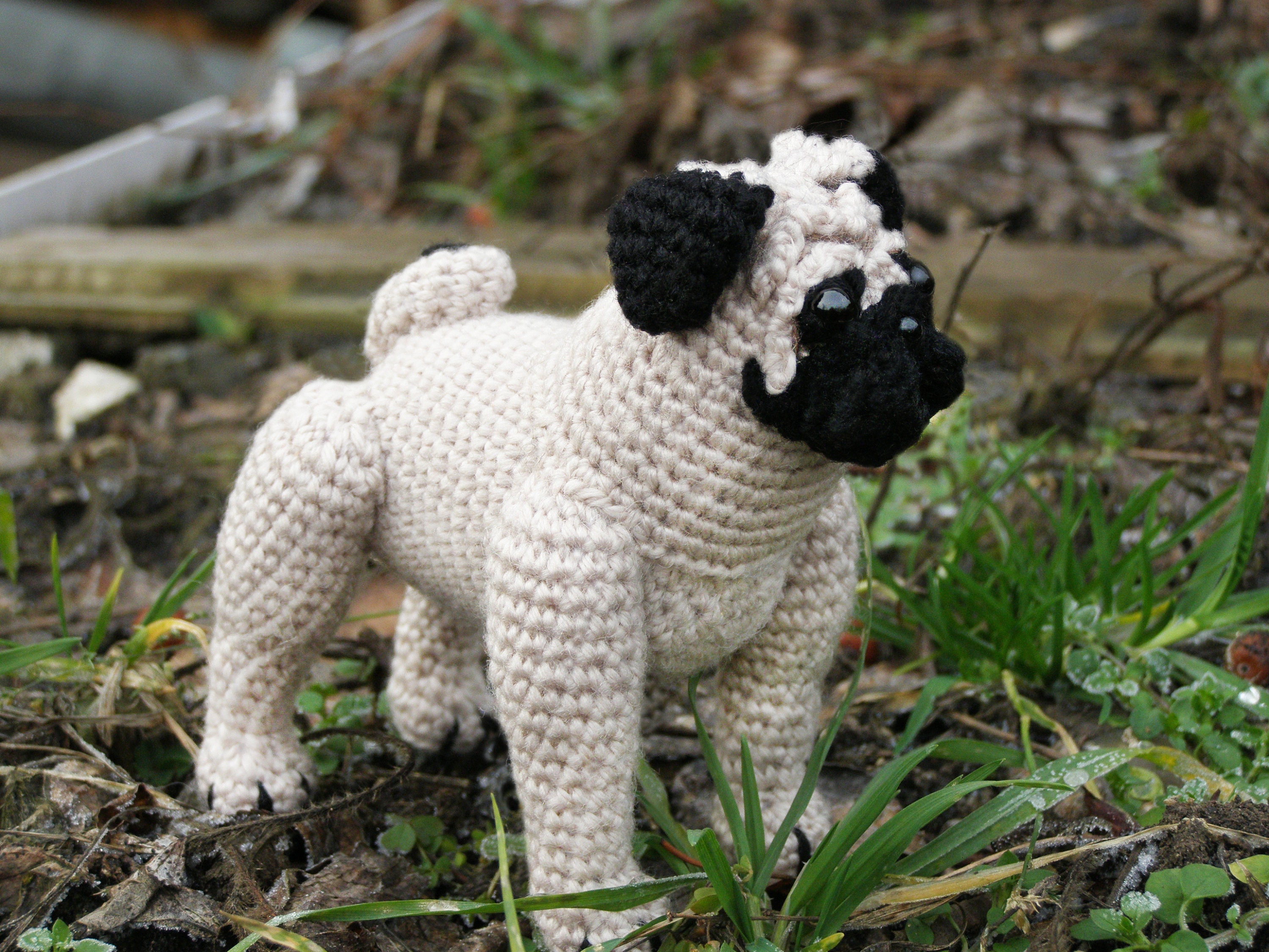 Puggie dog crochet pug toy perfect present pet pug cute toy | Etsy