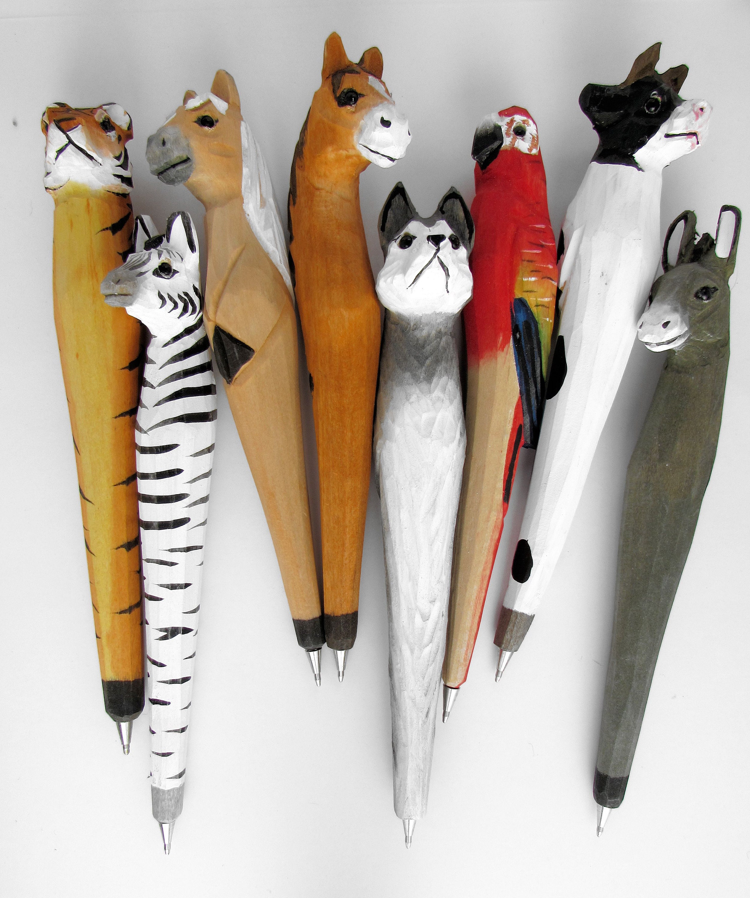 Ballpoint Pen Animal Motifs Carved in Wood Tiger Horse Owl Flamingo Fox Dolphin Zebra. Replacement Refills Can Be Ordered Name Engraving Possible Etsy UK