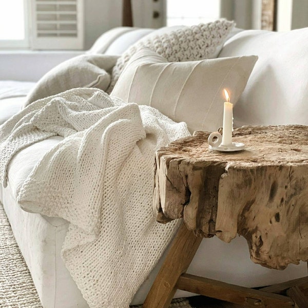 Hand Knit Throw - Etsy