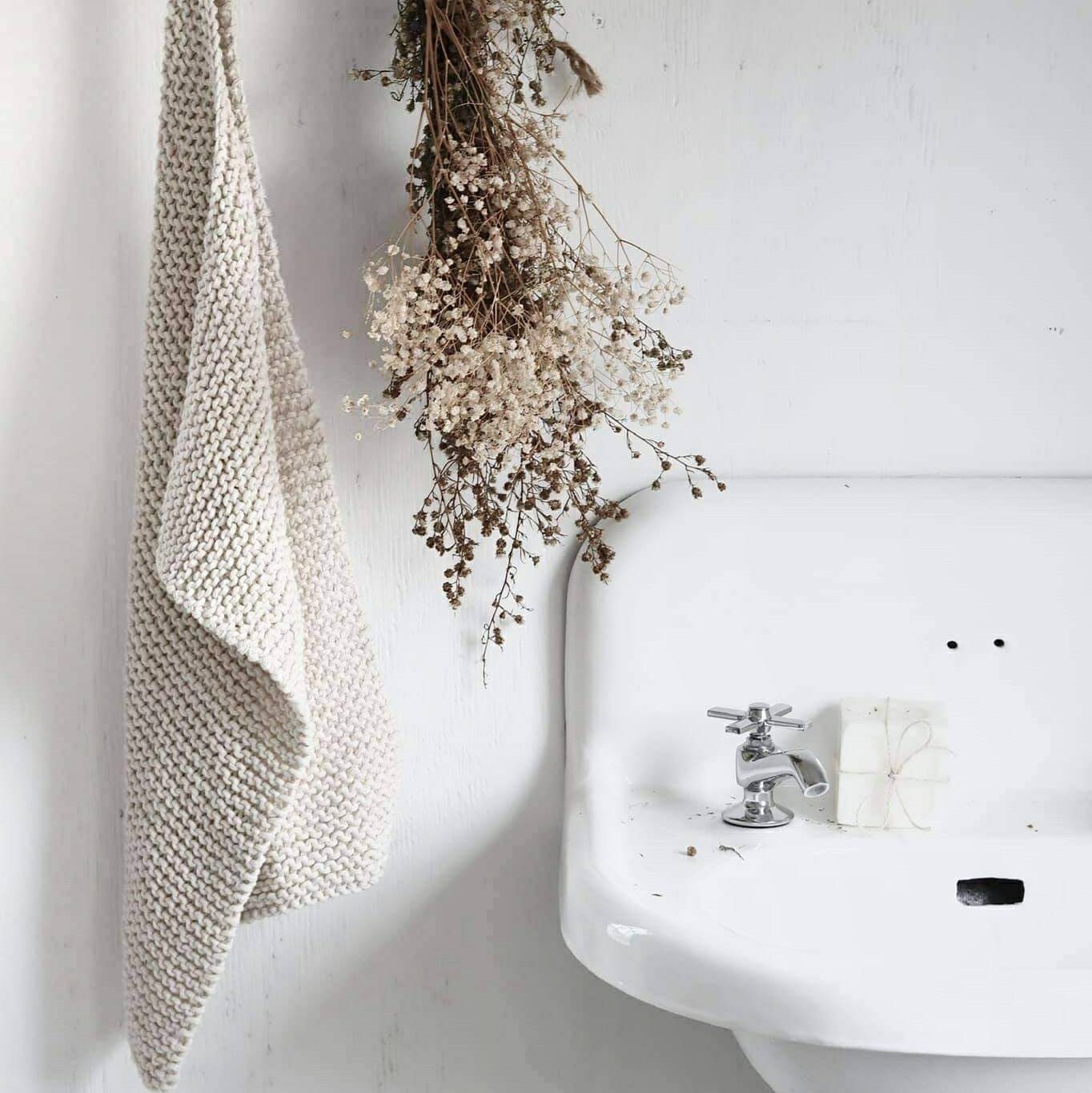 Knit Kitchen Towel Modern Kitchen Decor Farmhouse Style | Etsy