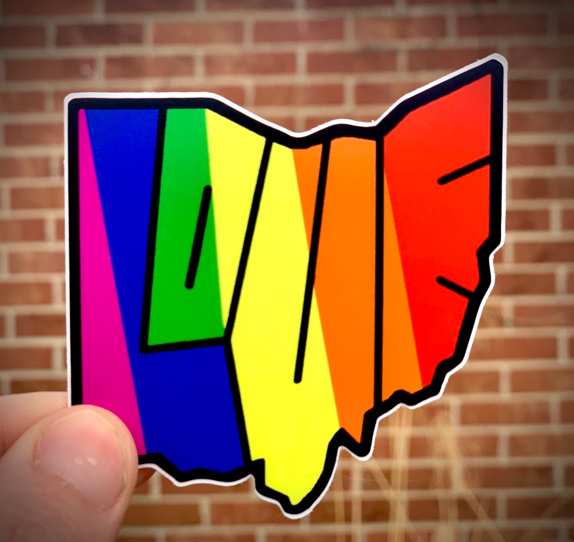 Ohio Rainbow Love Sticker Ohio Rainbow Flag Decal OH State - Etsy