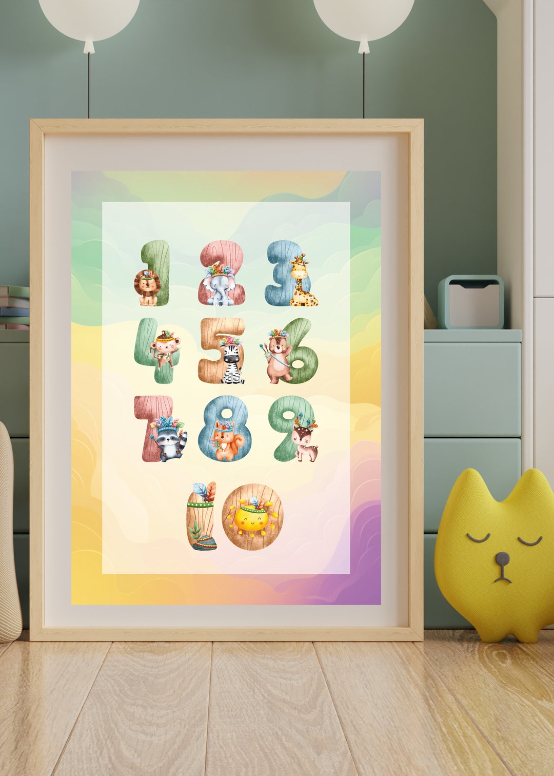 Cute Nature Themed Numbers Poster for Children - Nursery Decor ...