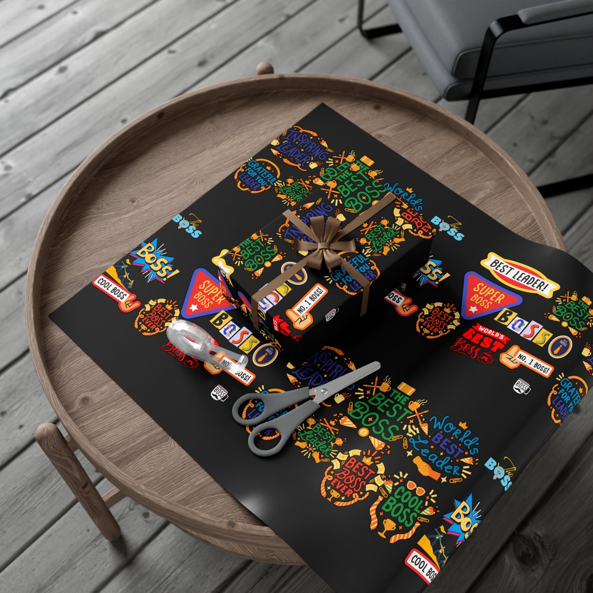 Boss Theme Gift Wrap Papers, Boss Gift Wrap for His or Her Special Day ...