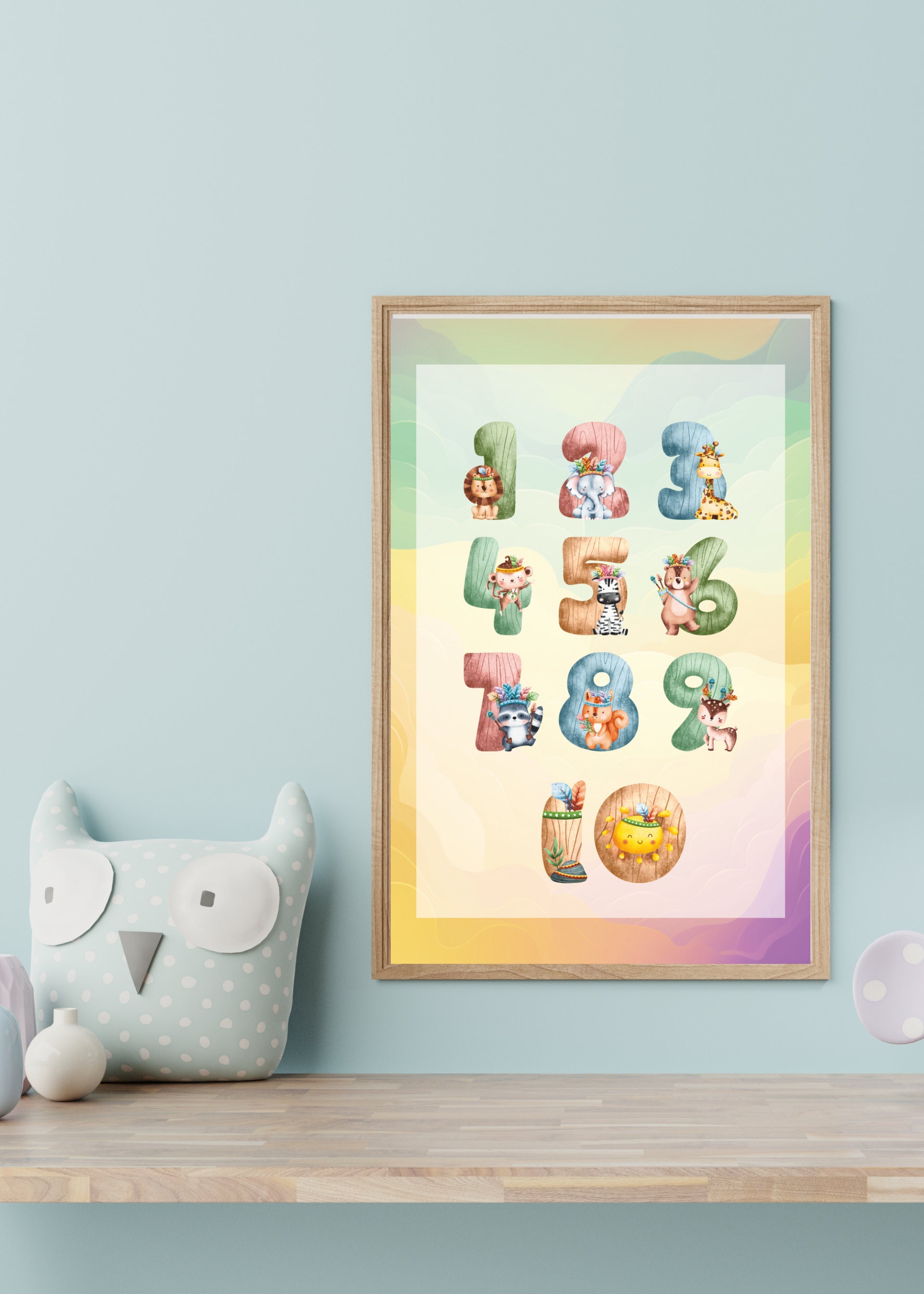 Cute Nature Themed Numbers Poster for Children - Nursery Decor ...