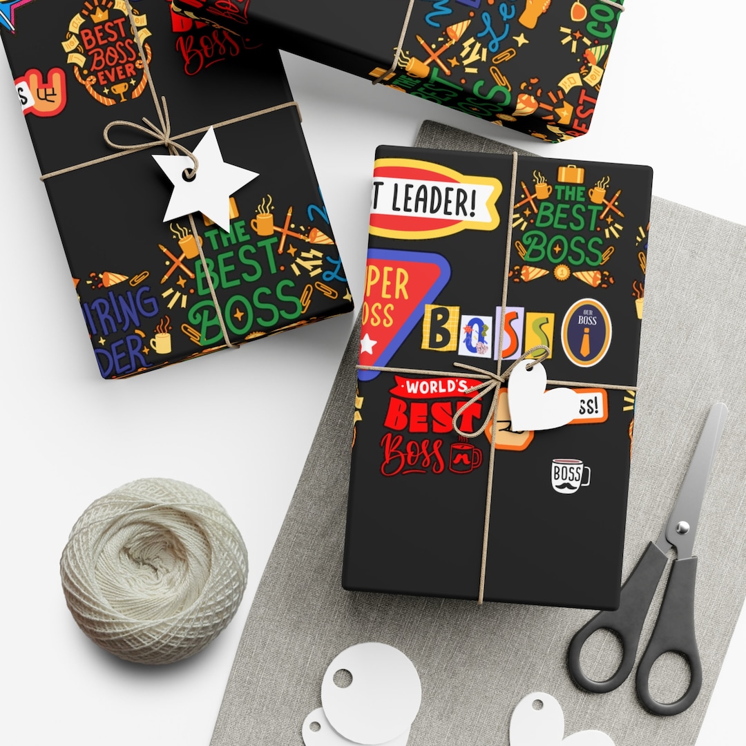Boss Theme Gift Wrap Papers, Boss Gift Wrap for His or Her Special Day ...