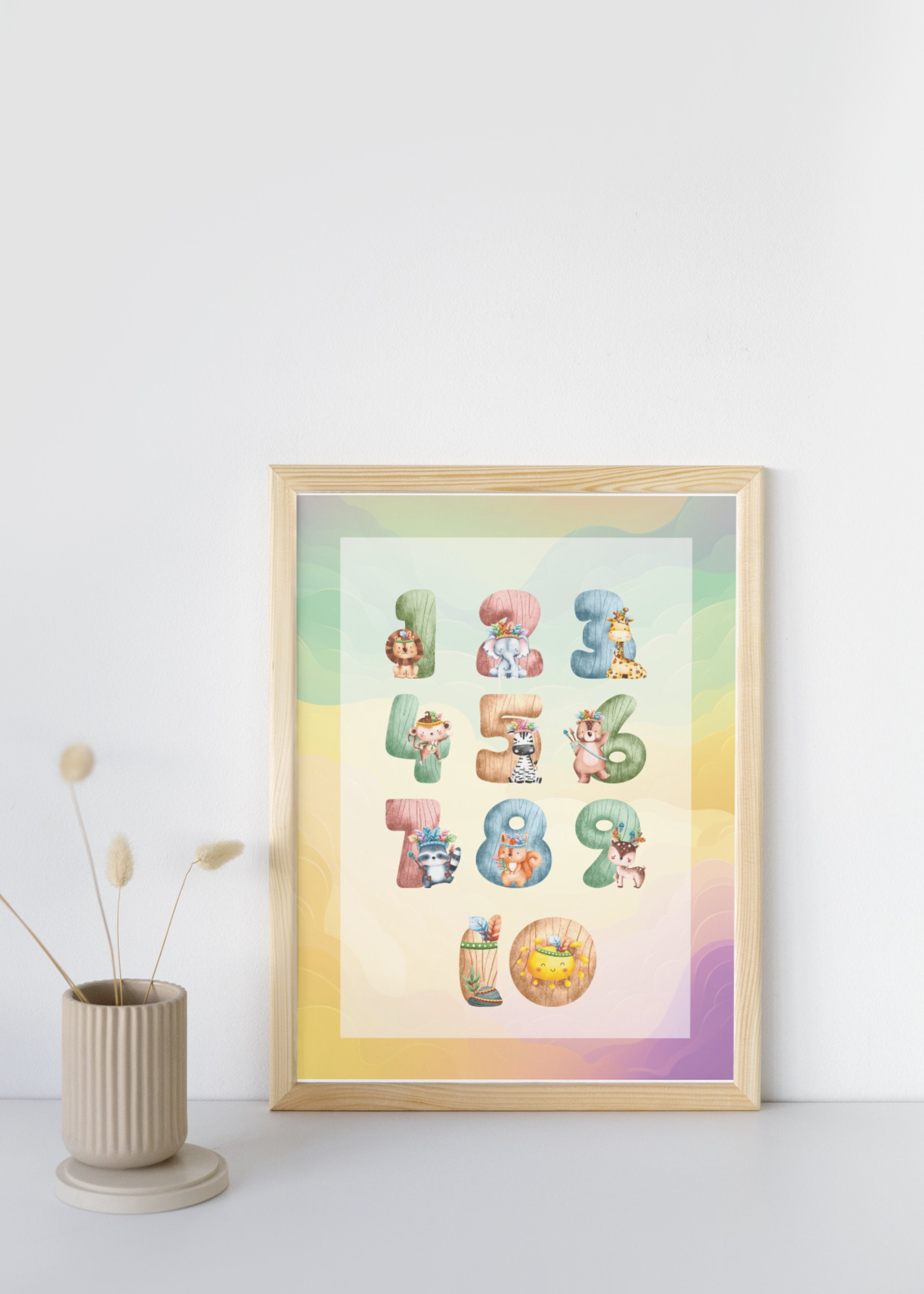 Cute Nature Themed Numbers Poster for Children - Nursery Decor ...