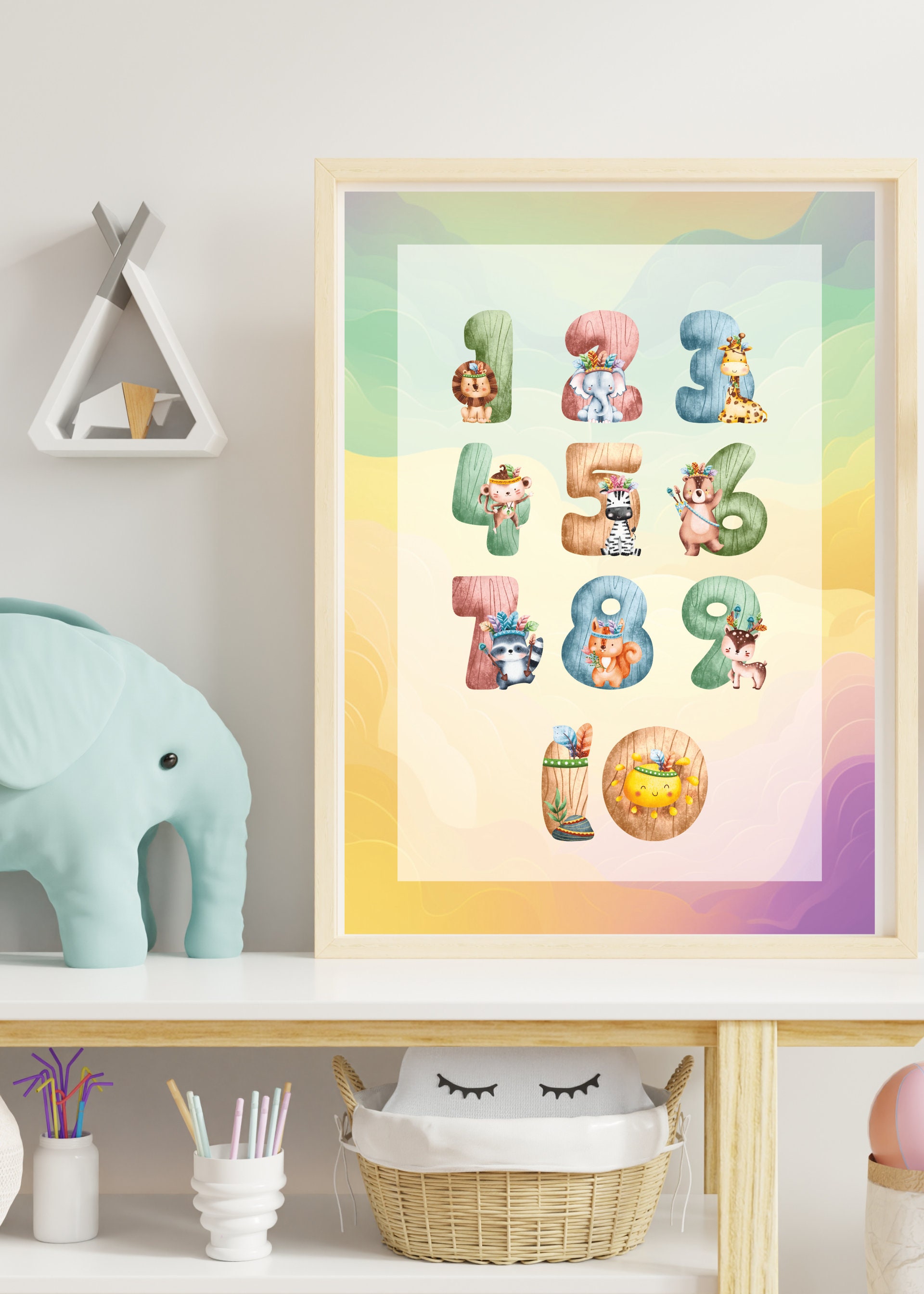 Cute Nature Themed Numbers Poster for Children - Nursery Decor ...