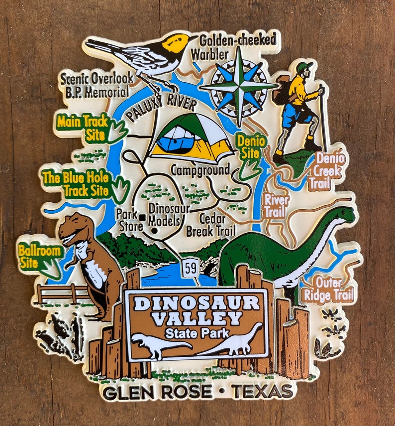 Dinosaur Valley State Park Map Magnet - Etsy