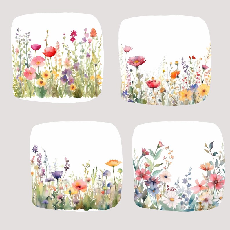 15+ Watercolor Floral Border High Quality Clipart - Wedding, Flower ...