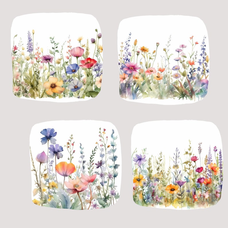 15+ Watercolor Floral Border High Quality Clipart - Wedding, Flower ...