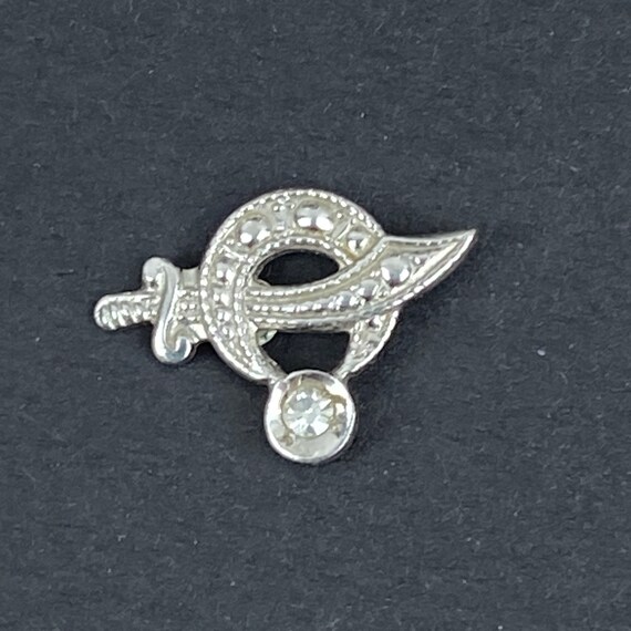 Vintage 14K White Gold and Diamond Shriner Lapel Pin … - Gem