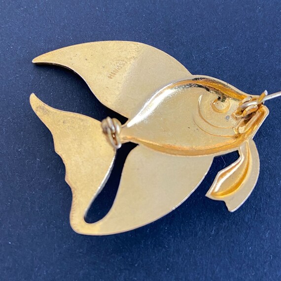 Spanish Damascene Angel Fish Figural Brooch Pin Toled… - Gem