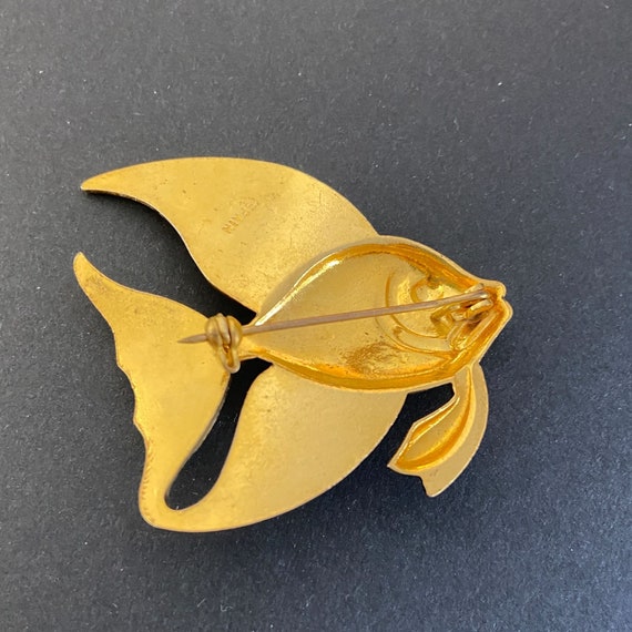 Spanish Damascene Angel Fish Figural Brooch Pin Toled… - Gem