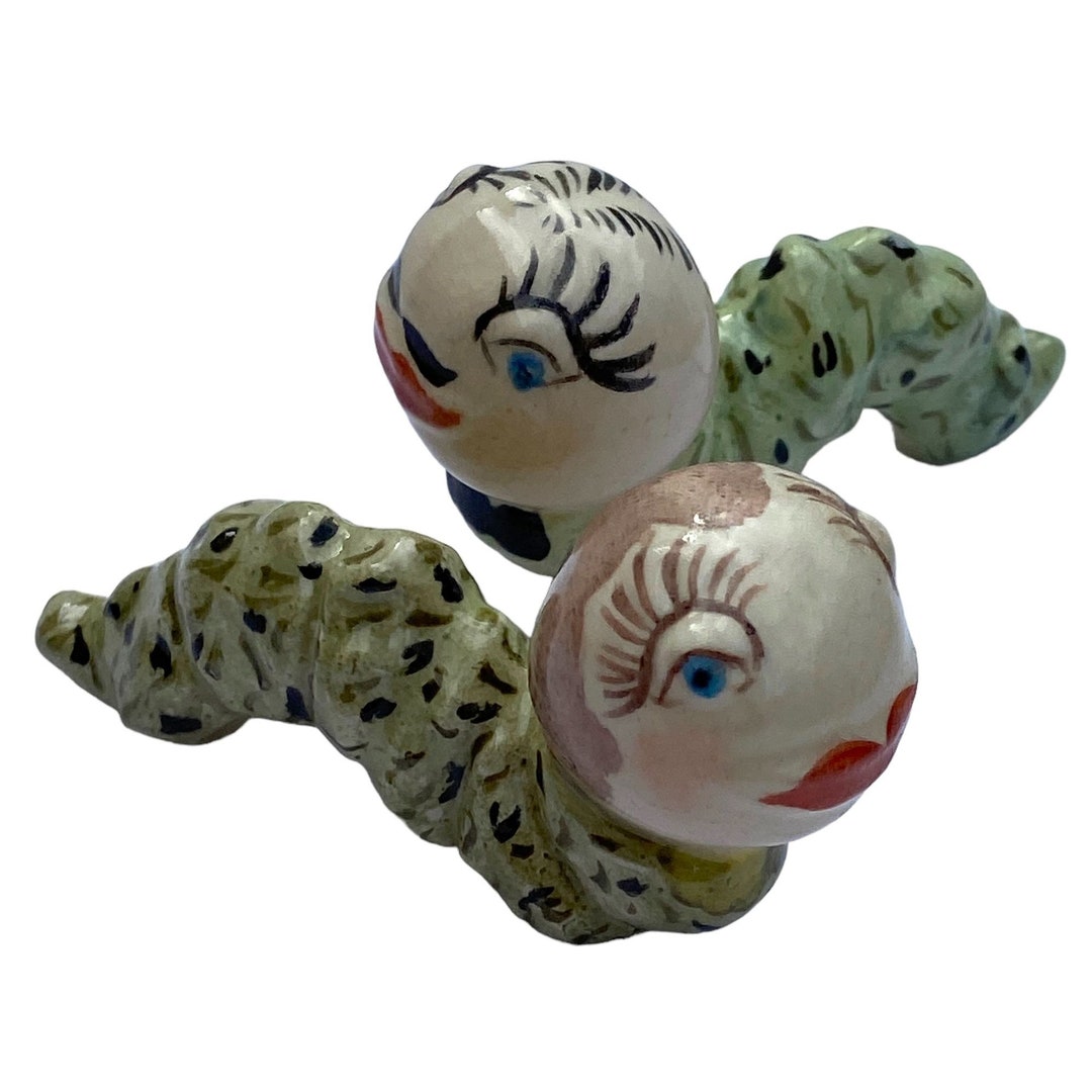 Vintage Anthropomorphic Inch Worm Figurine Couple Pair Pencil - Etsy