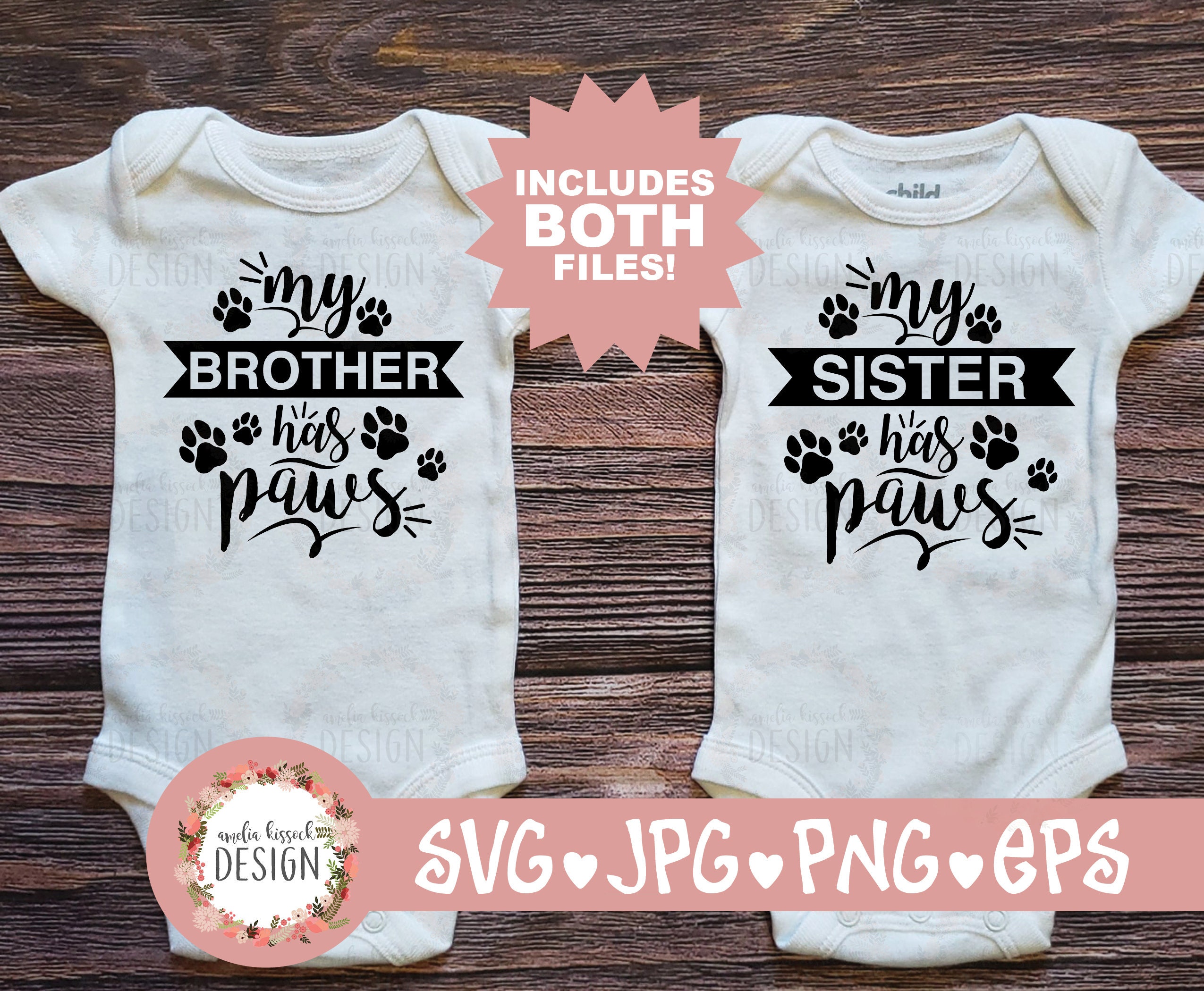 Pet SVG Bundle Brother Svg Sister Svg My Sibling Has - Etsy