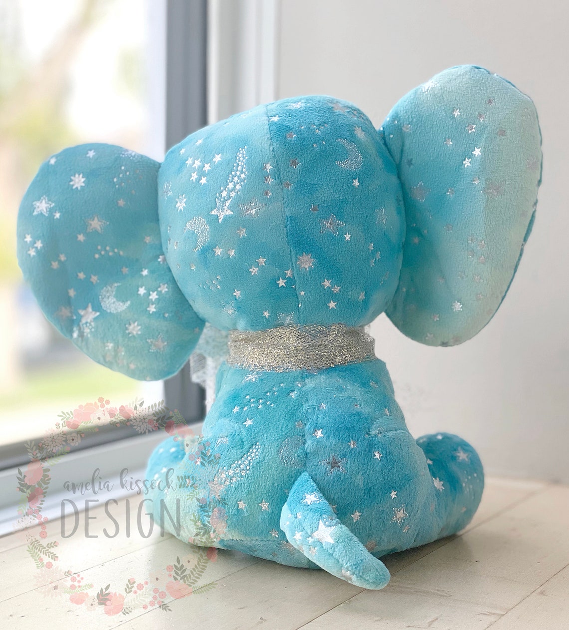 Zodiac Print, Elephant Stuffy Plush, Celestial Stars and Moon Gift ...