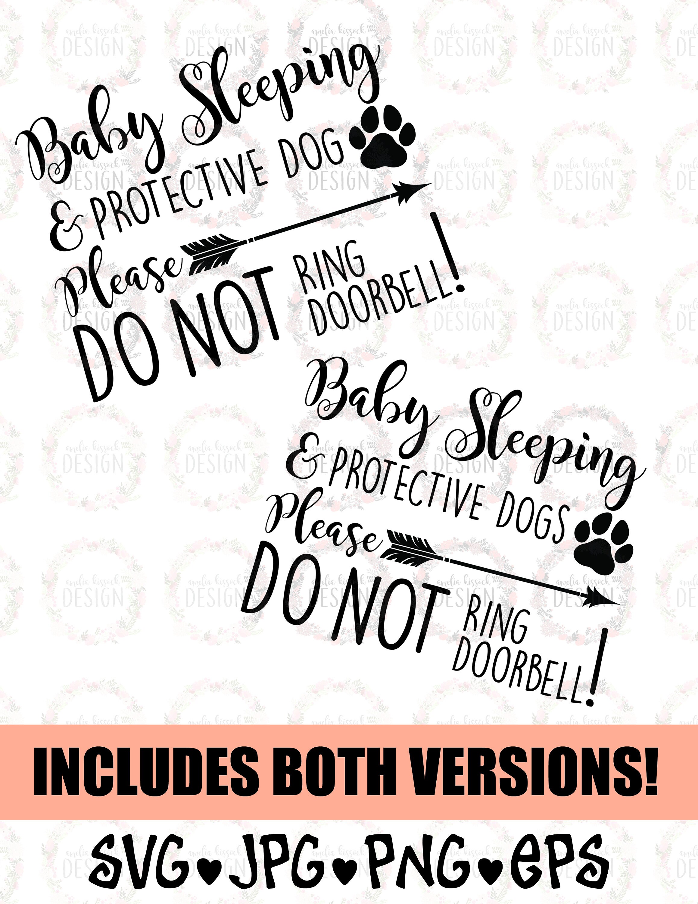 Baby Sleeping SVG Baby Sleeping & Protective Dogs Please Do | Etsy