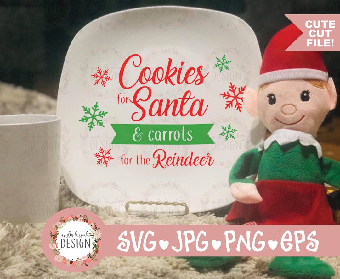 Cookies for Santa & Carrots for the Reindeer Cookie Plate SVG, Digital ...