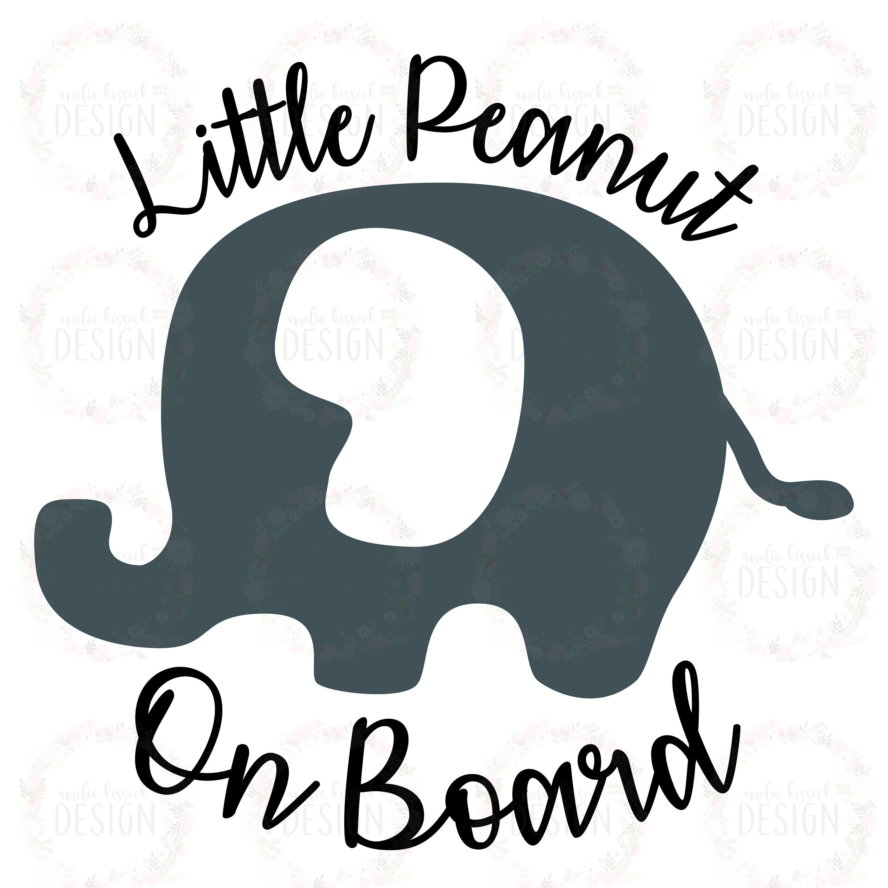 Elephant SVG Little Peanut On Board svg digital cut file | Etsy