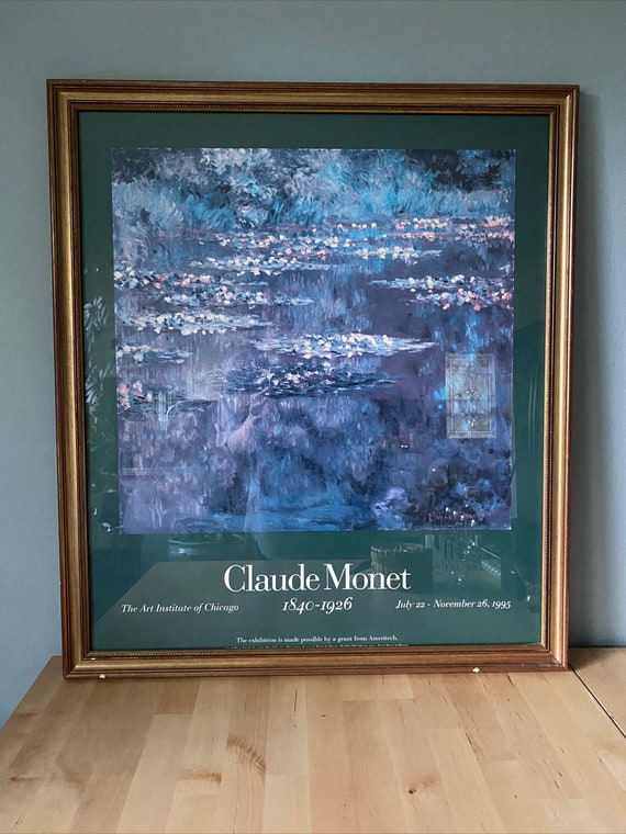 Vintage Framed Claude Monet Art Exhibit Poster Impressionism - Etsy