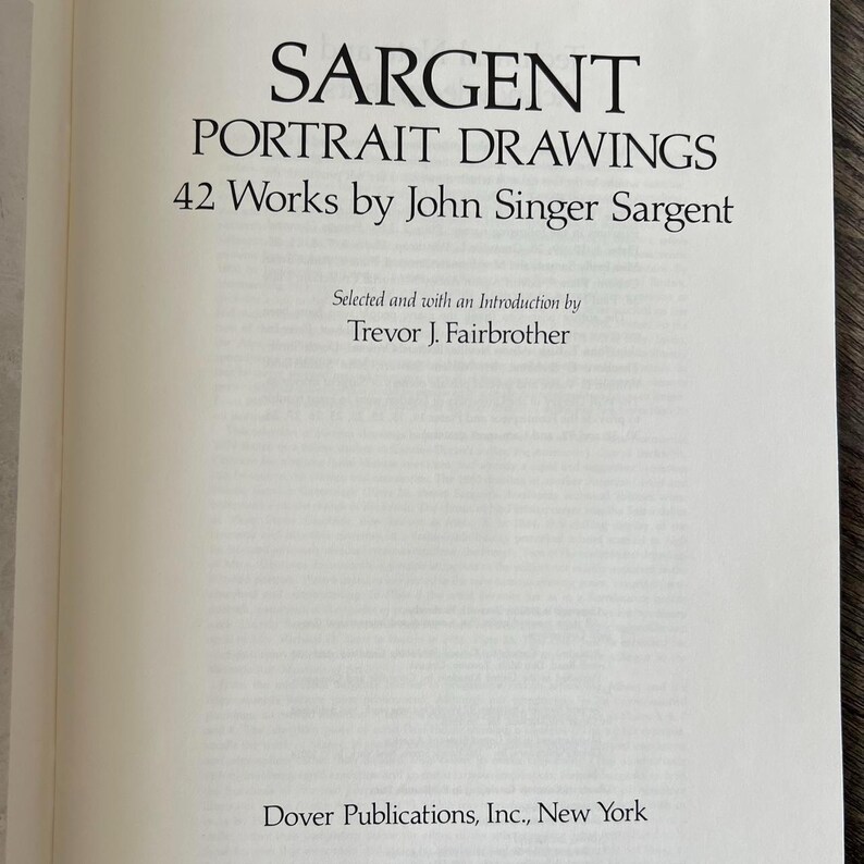 Sargent Portrait Drawings: Vintage Art History Book, 42 Artworks - Etsy