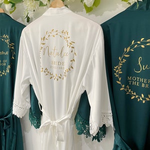 Forest Green Bridesmaid Robes Bride Gift Bride Robe Bridesmaid Gift ...