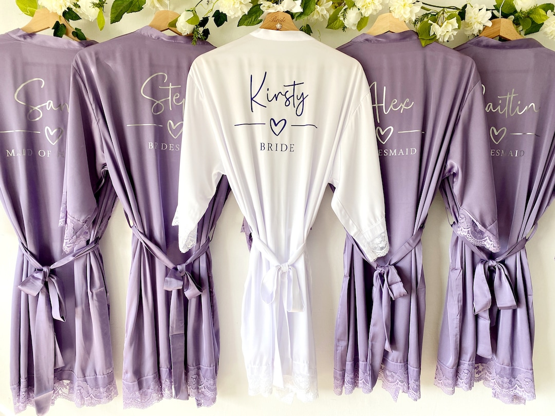 Lavender Personalised Robe, Bridal Party Robes, Bridesmaid Dressing ...