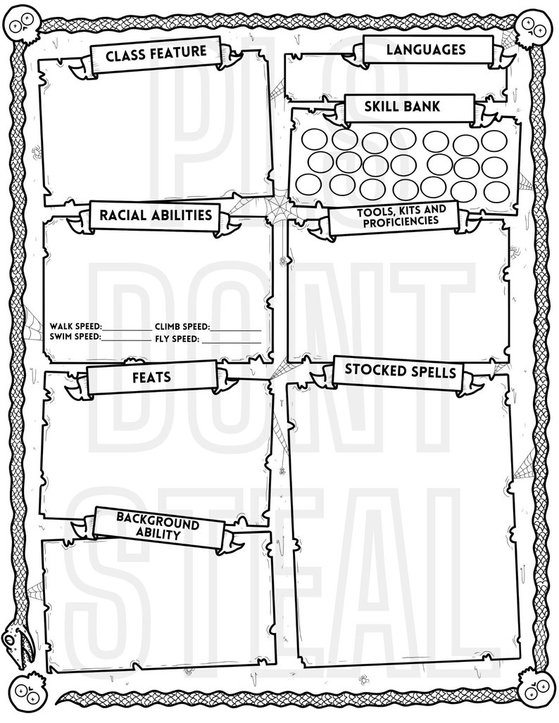 Dungeons and Dragons Downloadable Character Sheet "spooky Necromancers ...